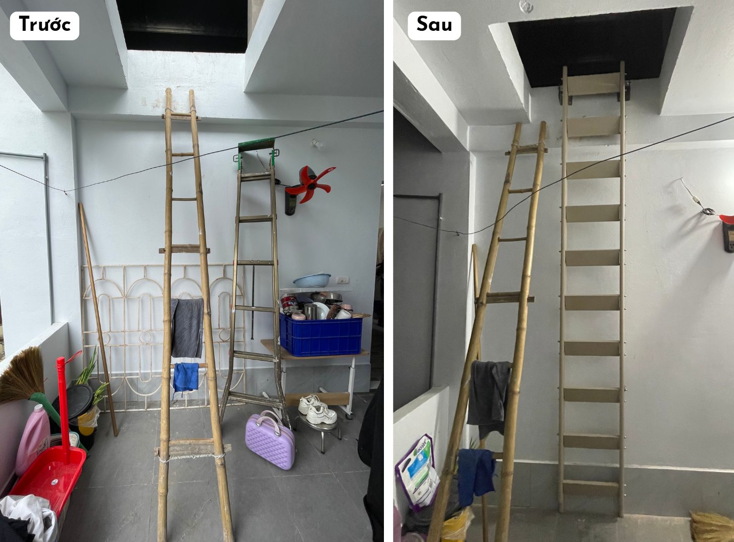 Thay thế thang tre truyền thống bằng thang gấp thông minh Firsky cho ...